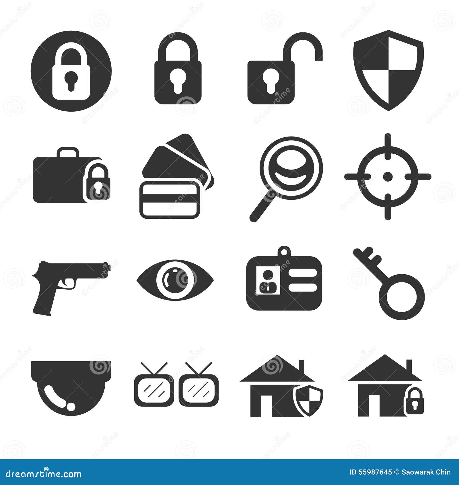 Security Icon Set stock vector. Illustration of equipment - 55987645
