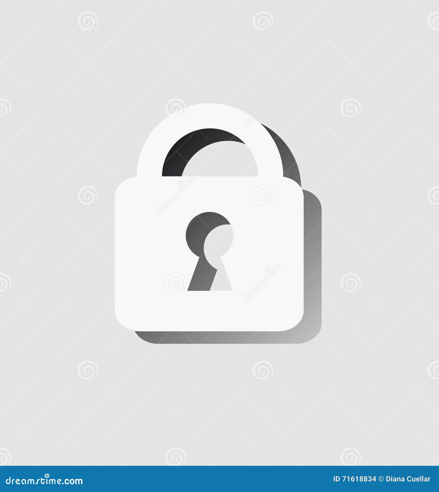 Security icon with shadow stock vector. Illustration of lock - 71618834