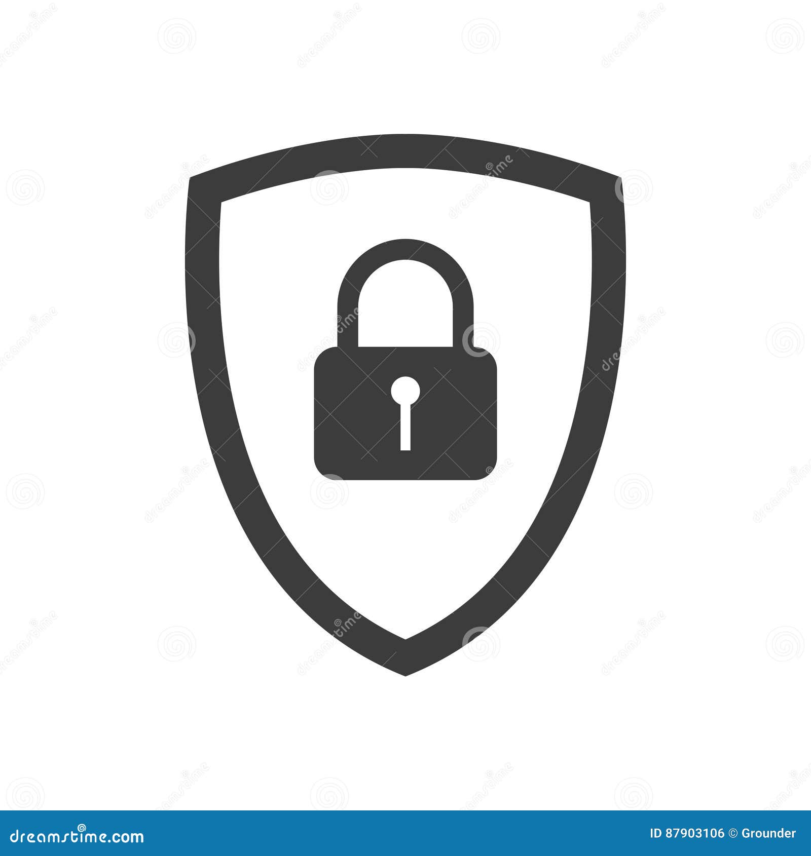 Security Icon - Shield Lock Stock Vector - Illustration of safety ...