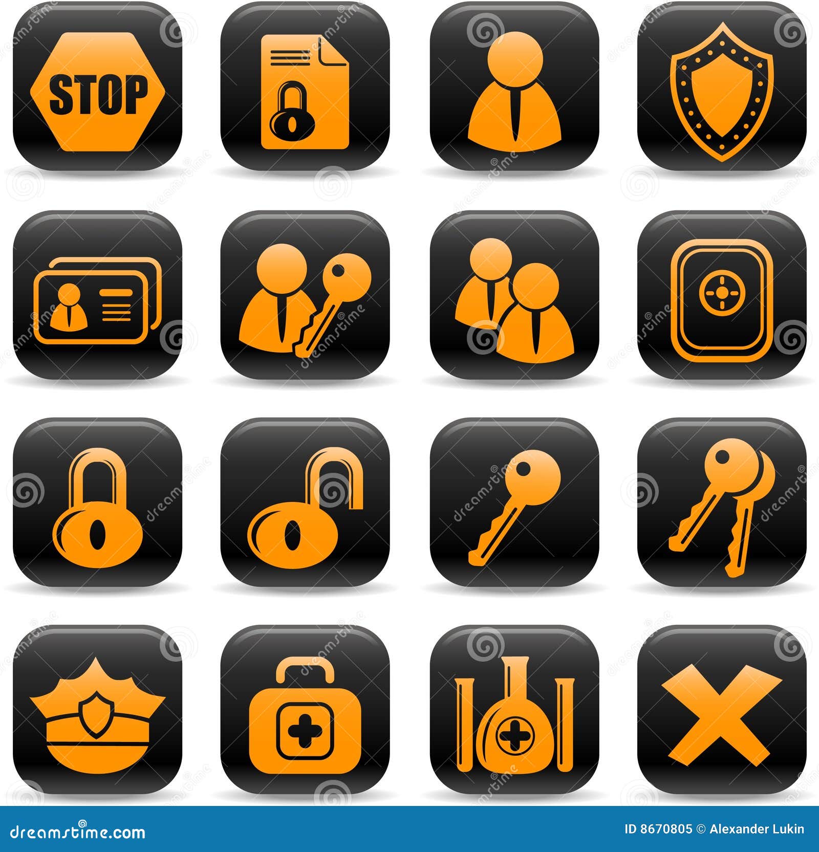 Security icons stock vector. Illustration of pictogram - 8670805