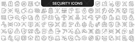 Security Icons Collection in Black. Icons Big Set for Design Stock ...