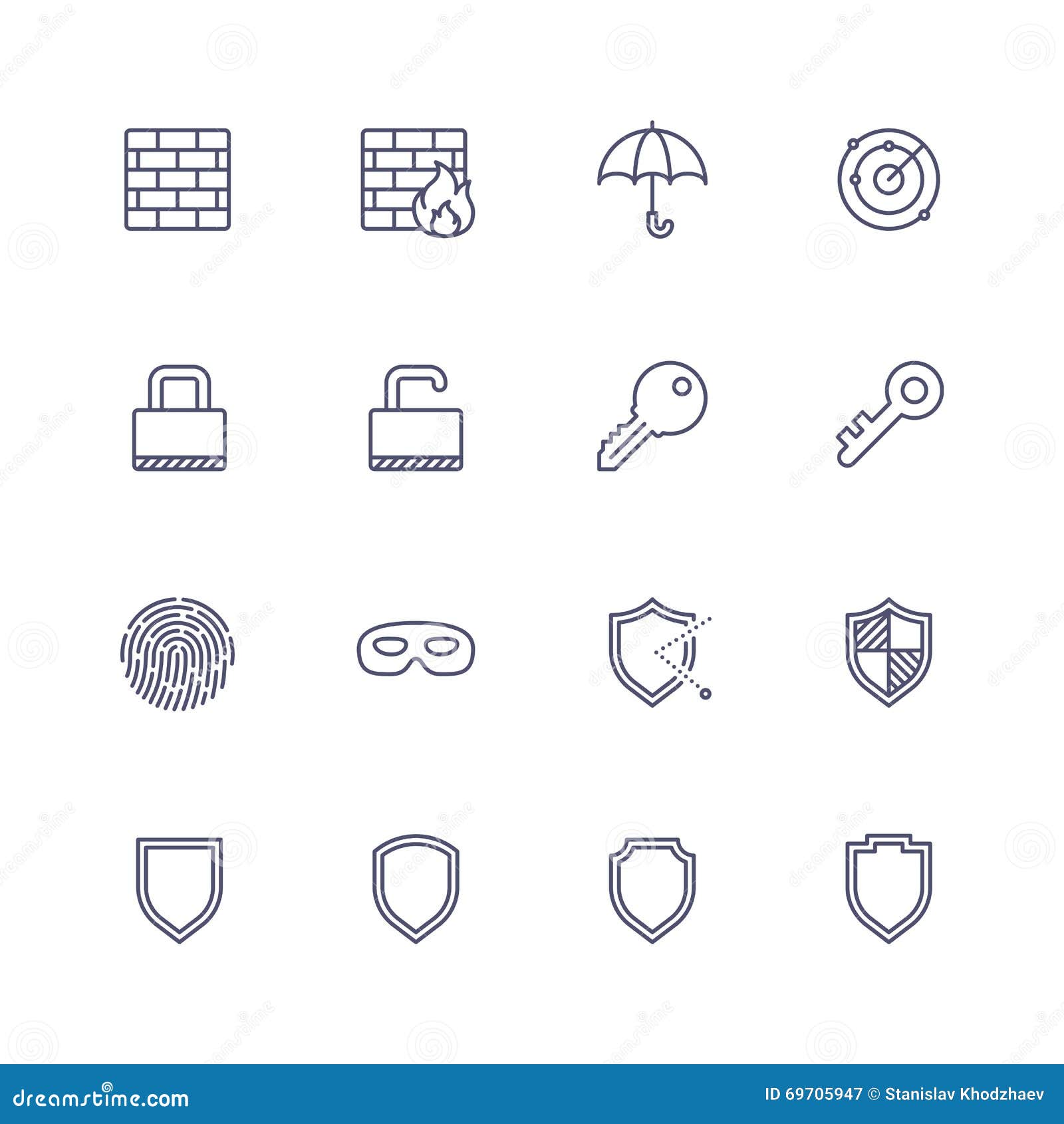 Security icons stock illustration. Illustration of security - 69705947