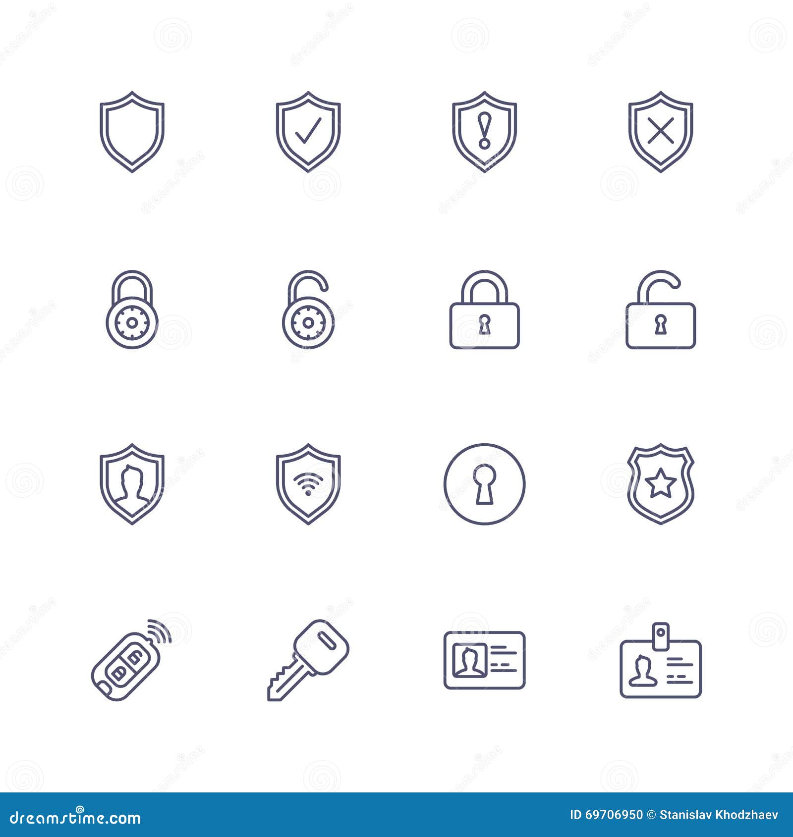Security icons stock illustration. Illustration of line - 69706950