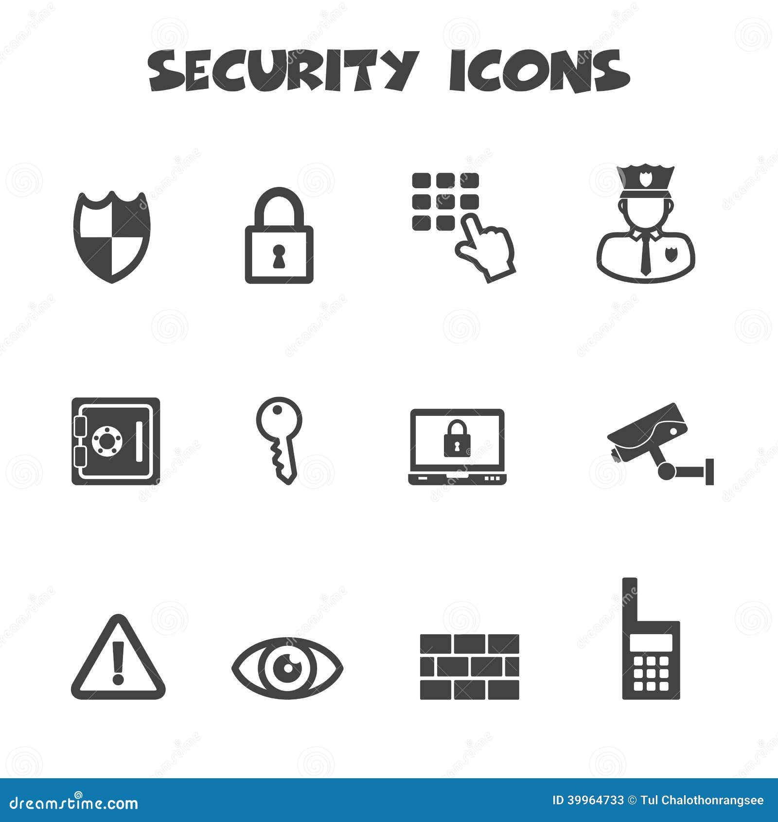 Security icons stock vector. Illustration of camera, safety - 39964733
