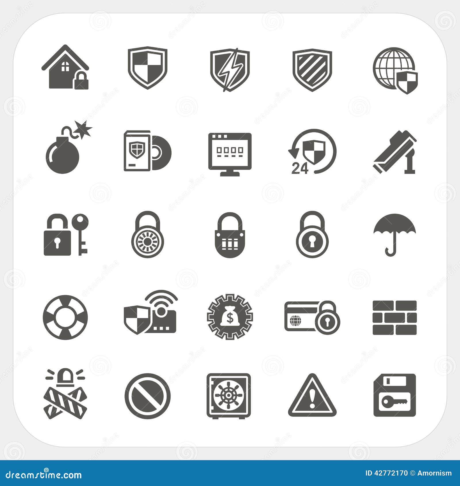 Security icons set stock vector. Illustration of barrier - 42772170