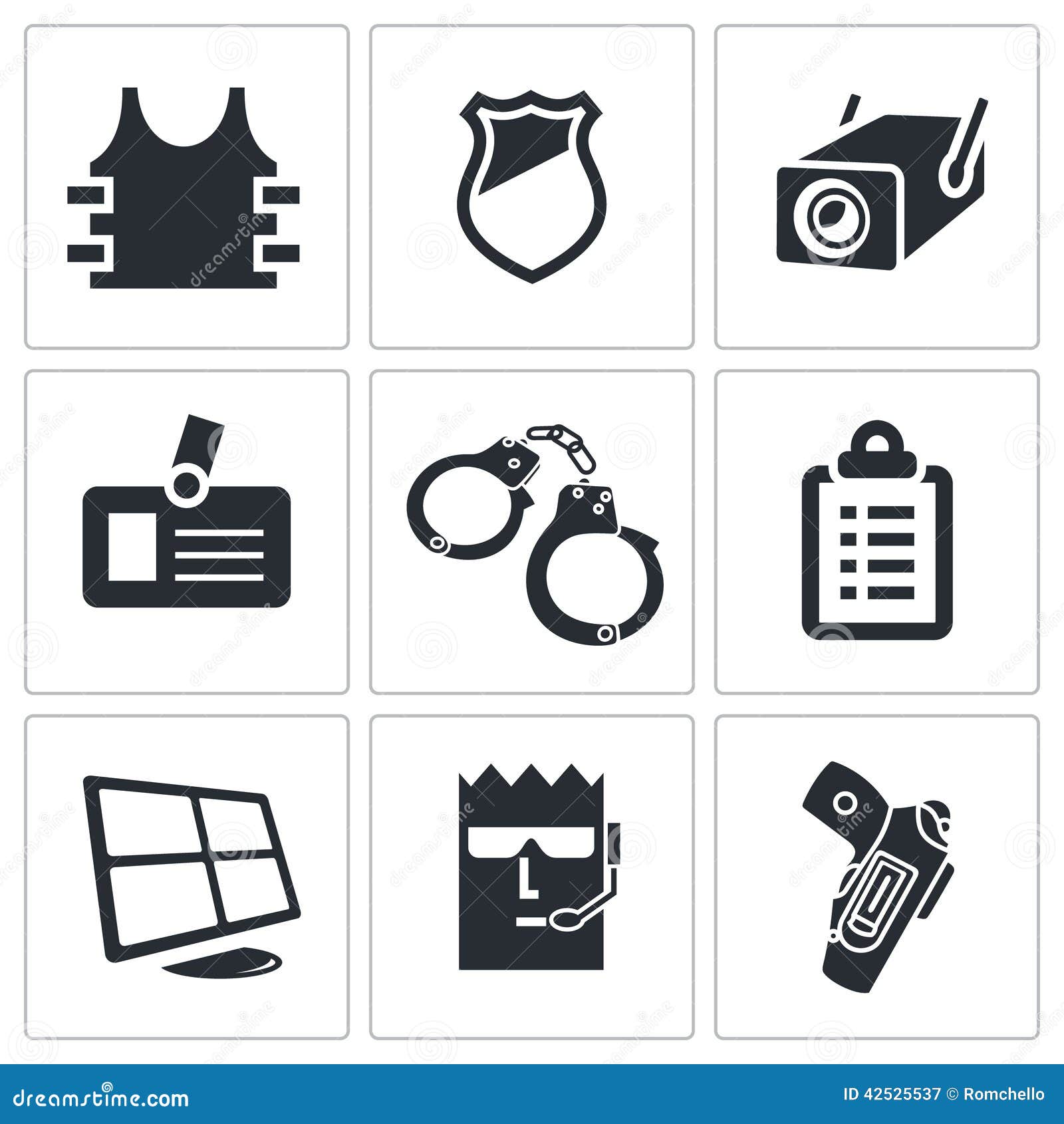 Security Icons set stock vector. Illustration of robbery - 42525537