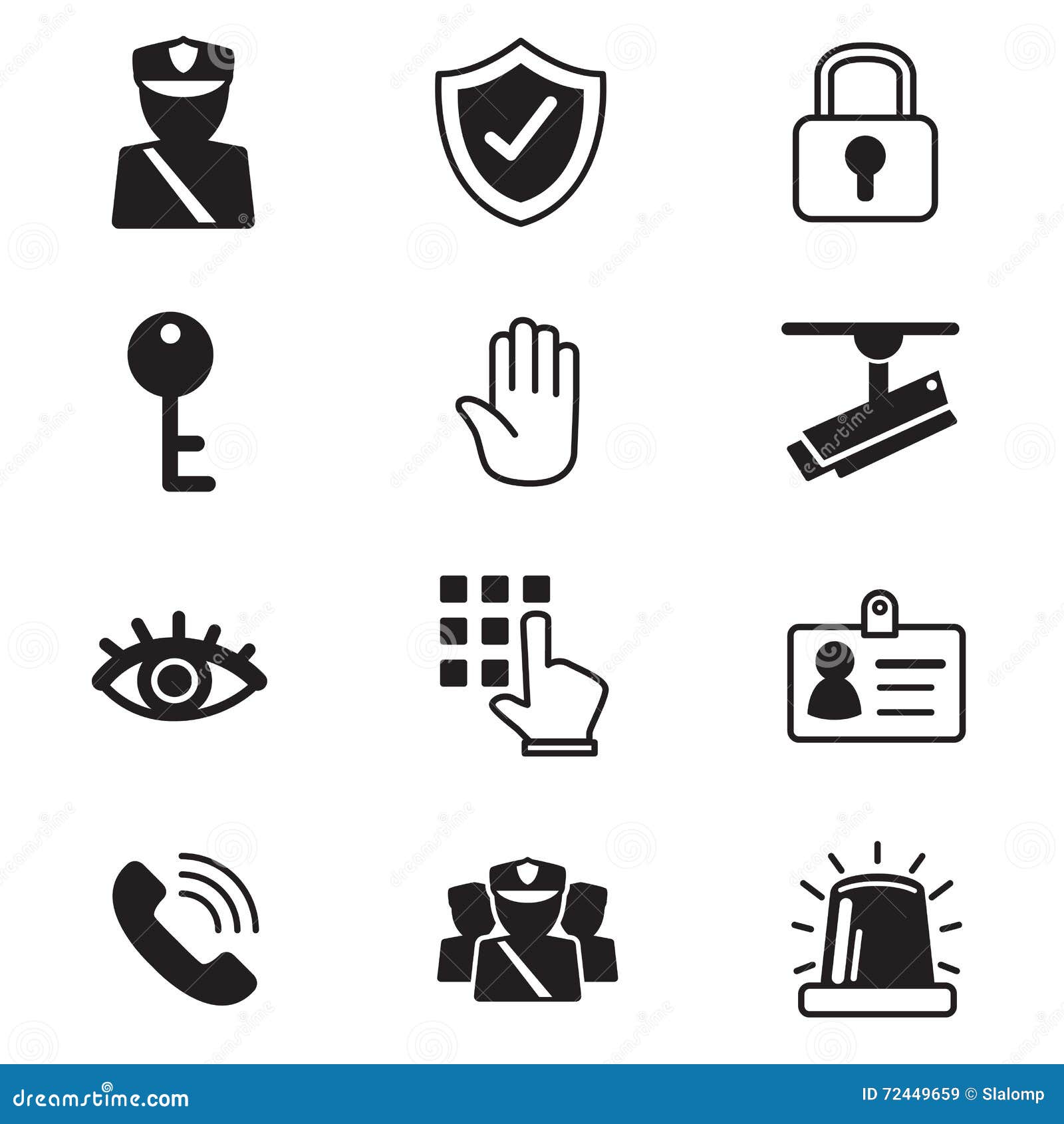 Security icons set stock vector. Illustration of safety - 72449659