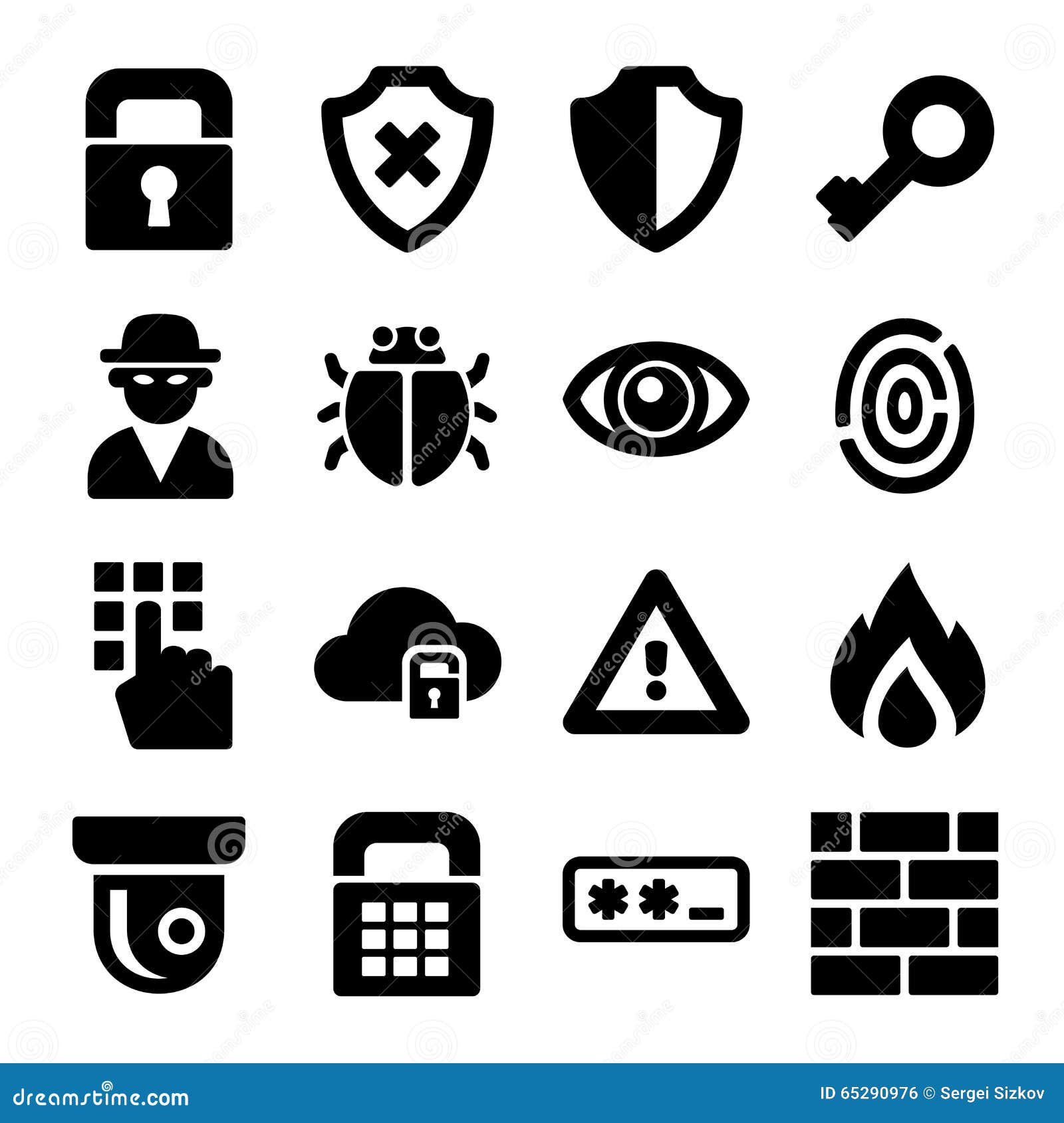 Security Icons Set stock vector. Illustration of password - 65290976