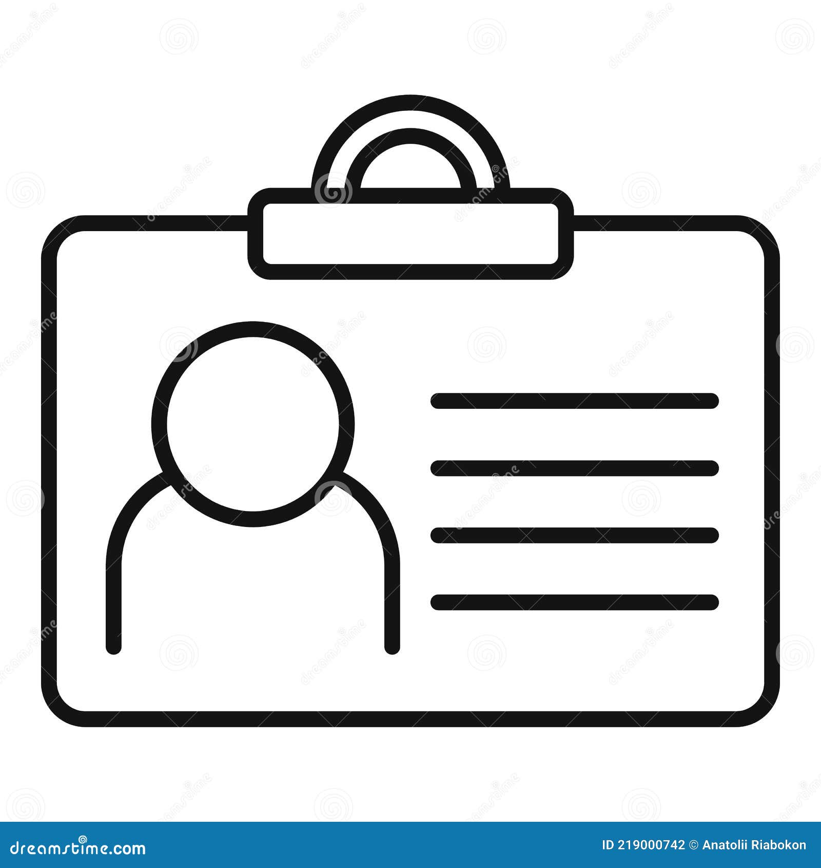 Security Id Card Icon, Outline Style Stock Vector - Illustration of ...