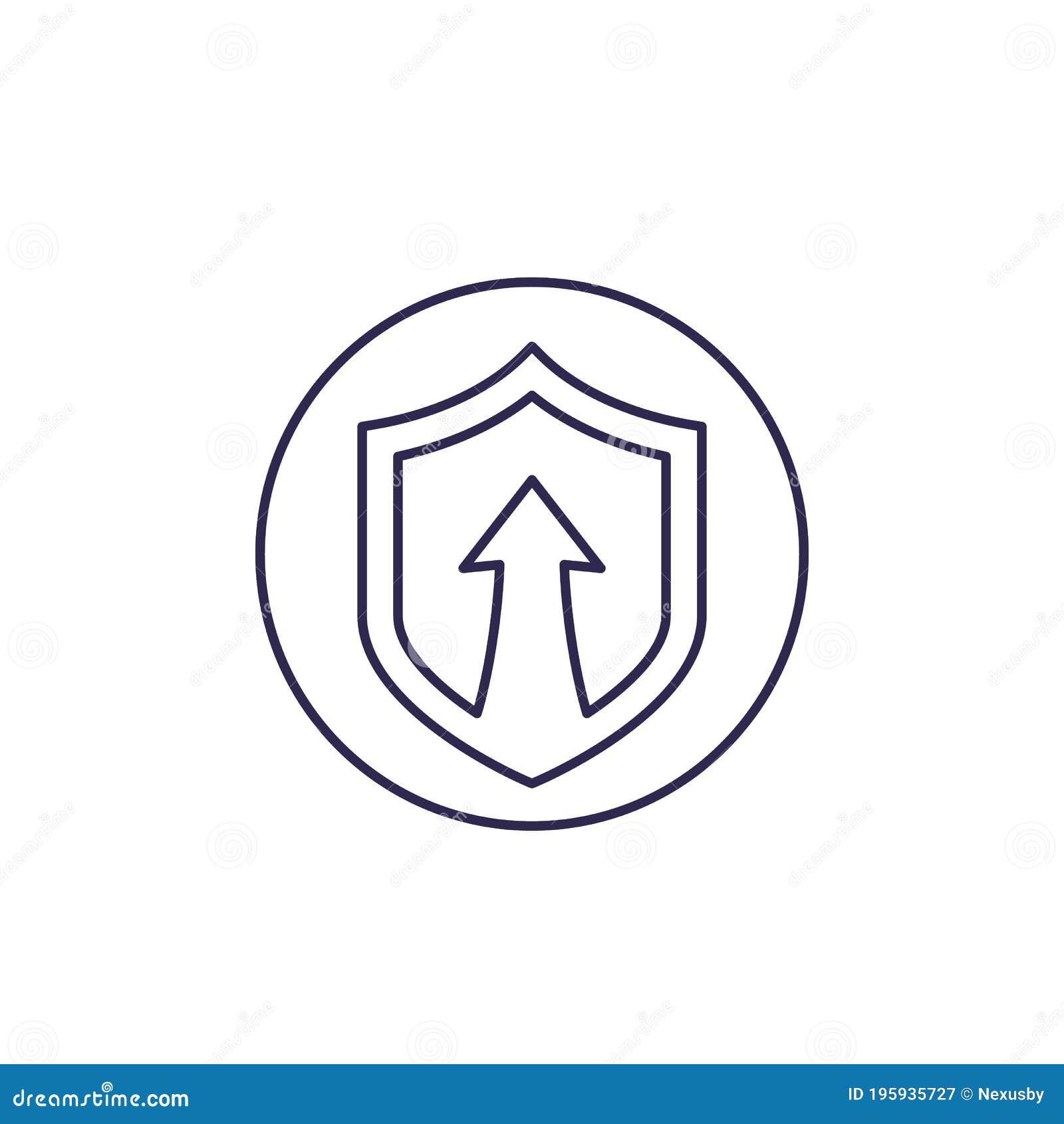 Security Increase Icon, Line Vector Stock Vector - Illustration of ...