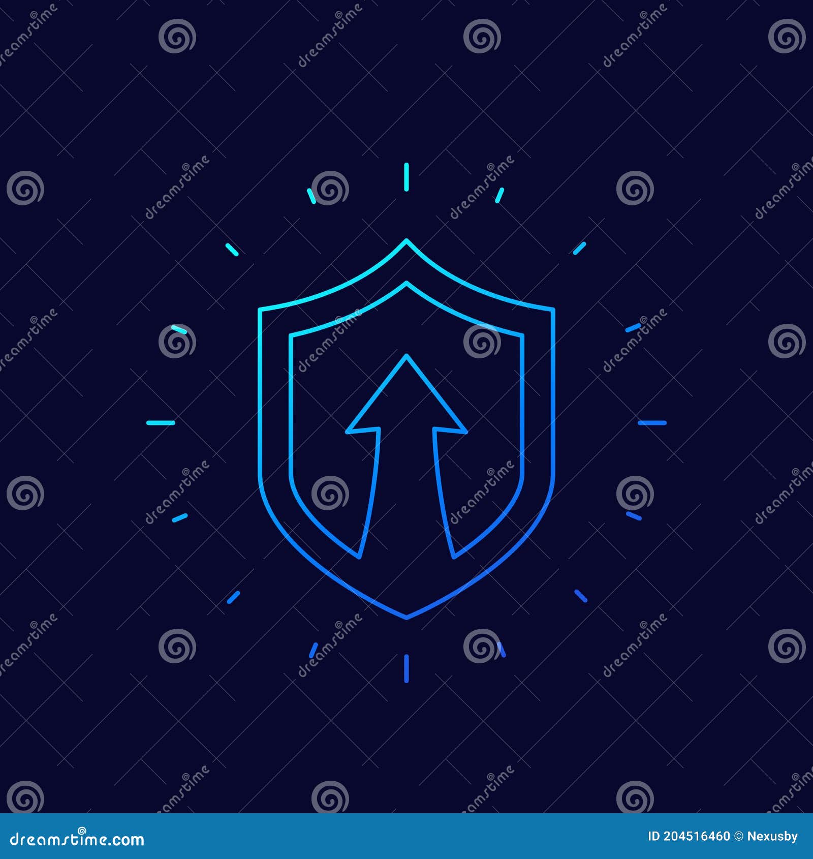 Security Increase Icon, Linear Design Stock Vector - Illustration of ...