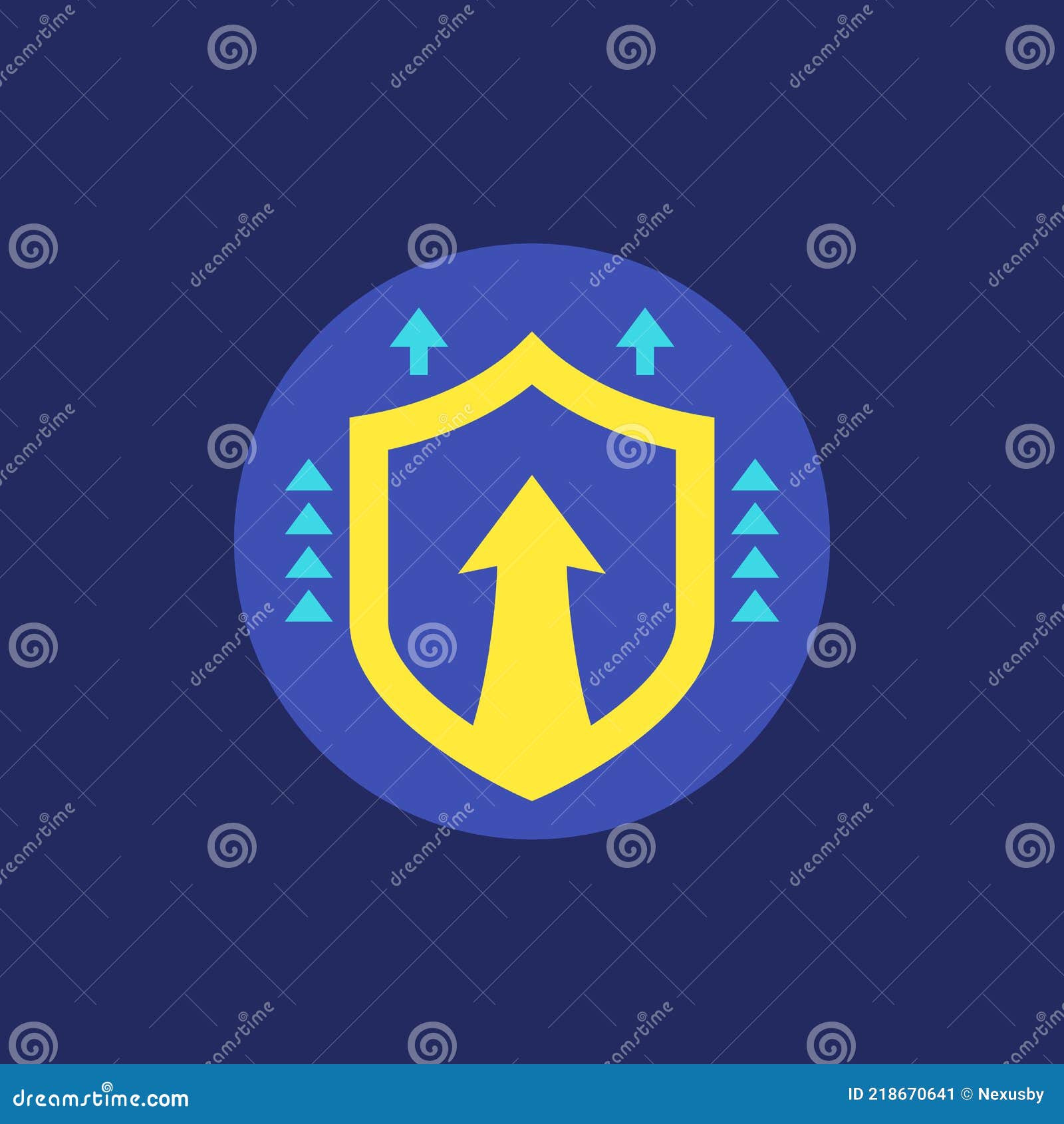 Security Increase Icon with Up Arrow, Flat Vector Stock Vector ...