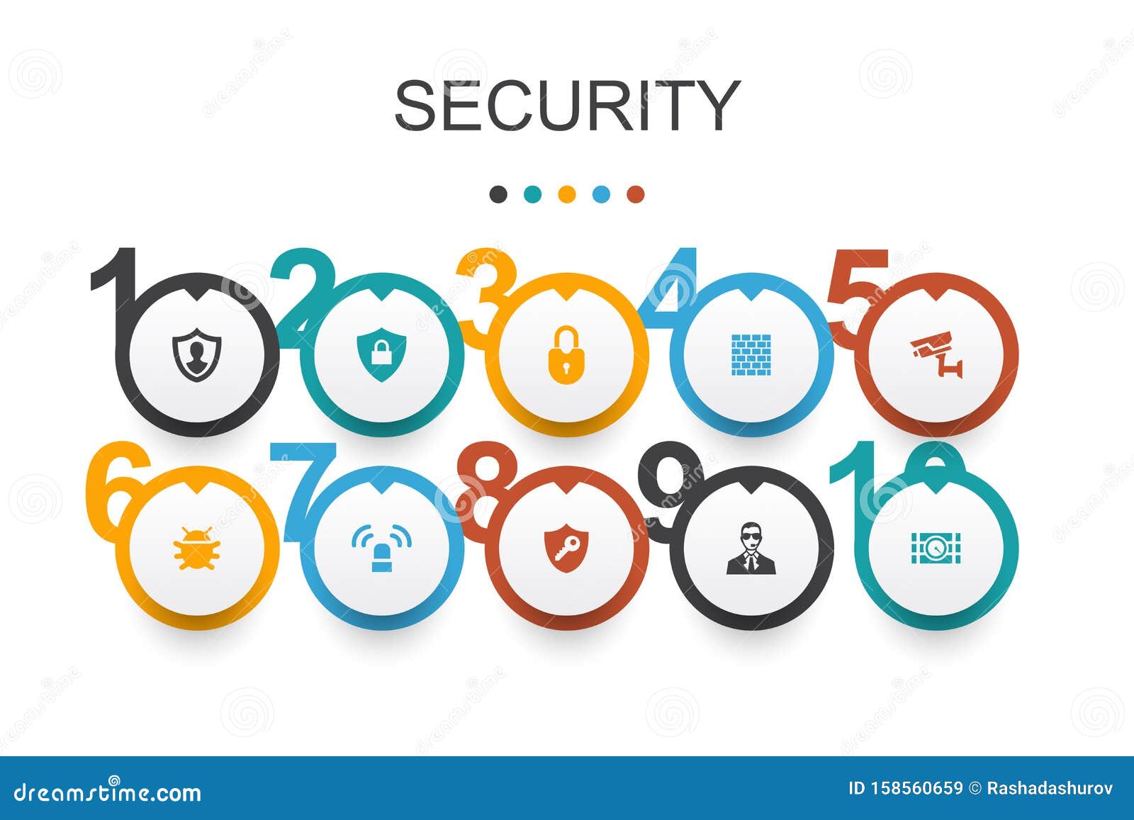 Security Infographic Design Template Stock Vector - Illustration of ...
