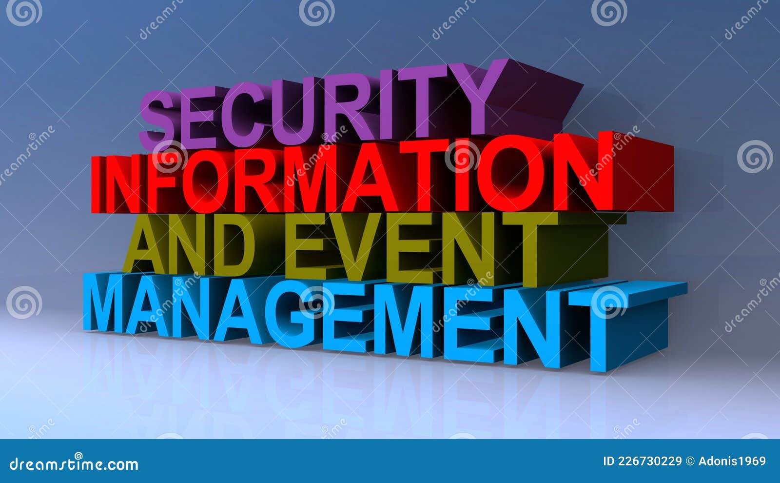 Security Information and Event Management on Blue Stock Illustration ...