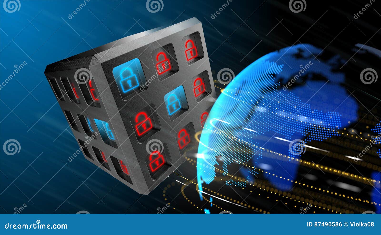 Security of Information Systems Background Stock Illustration ...