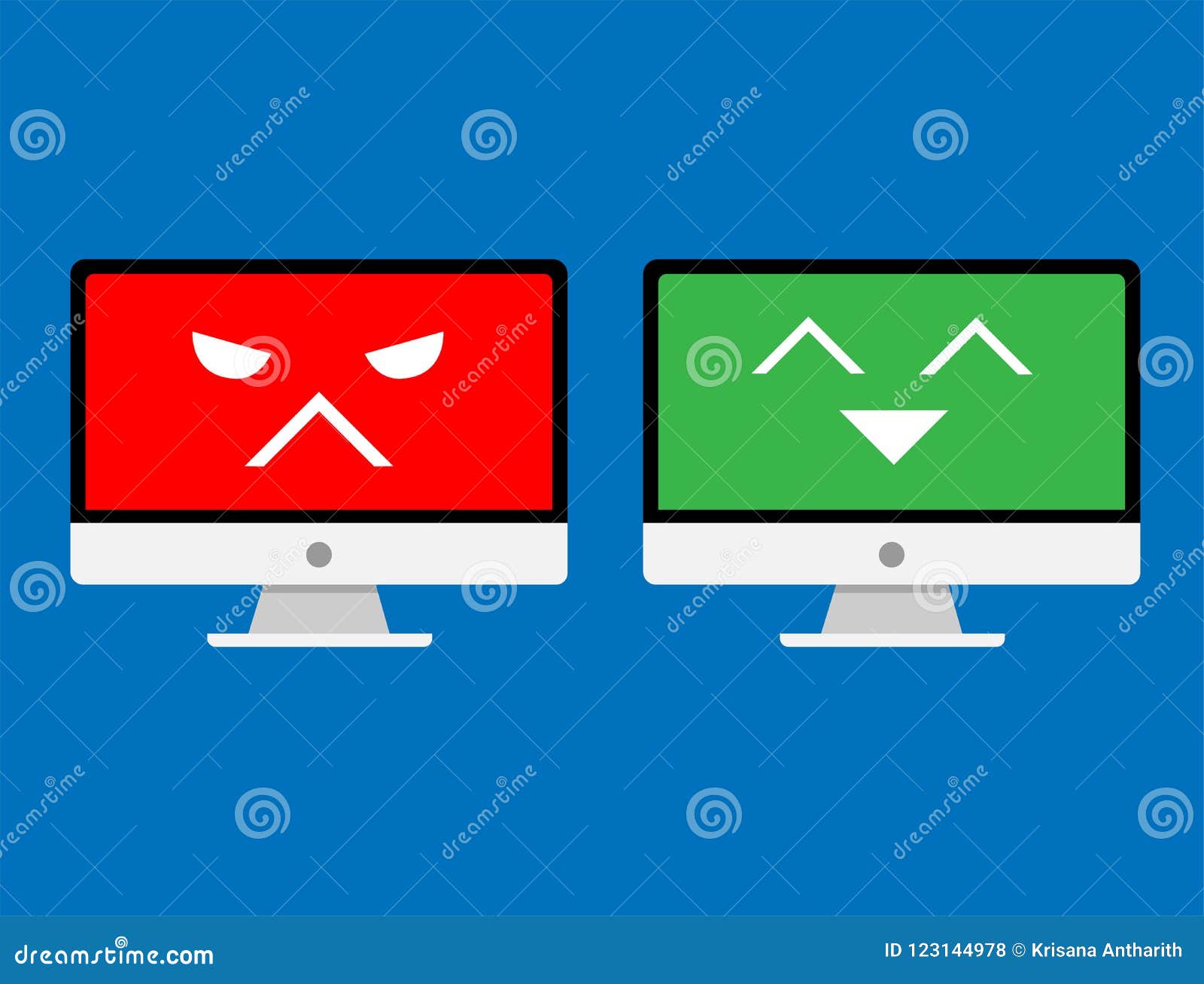 Security and Insecurity on Computer in Trendy Flat Style Isolate Stock ...