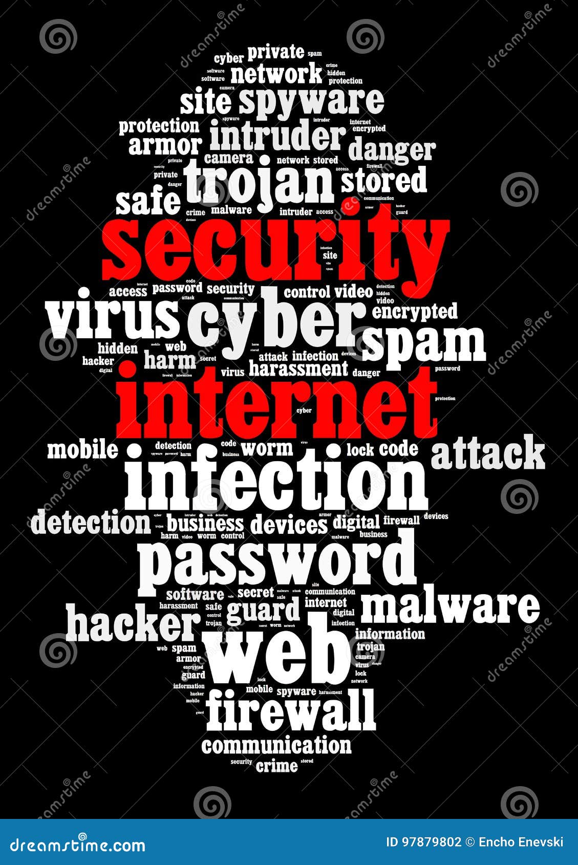 Security Internet Text Concept Stock Illustration - Illustration of ...