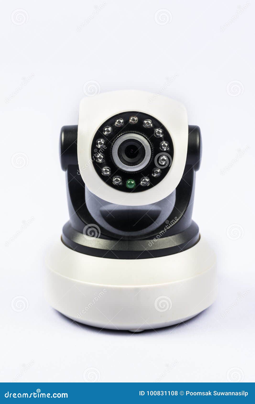 Security IP Camera with Infrared Sensors on Isolate White Background ...