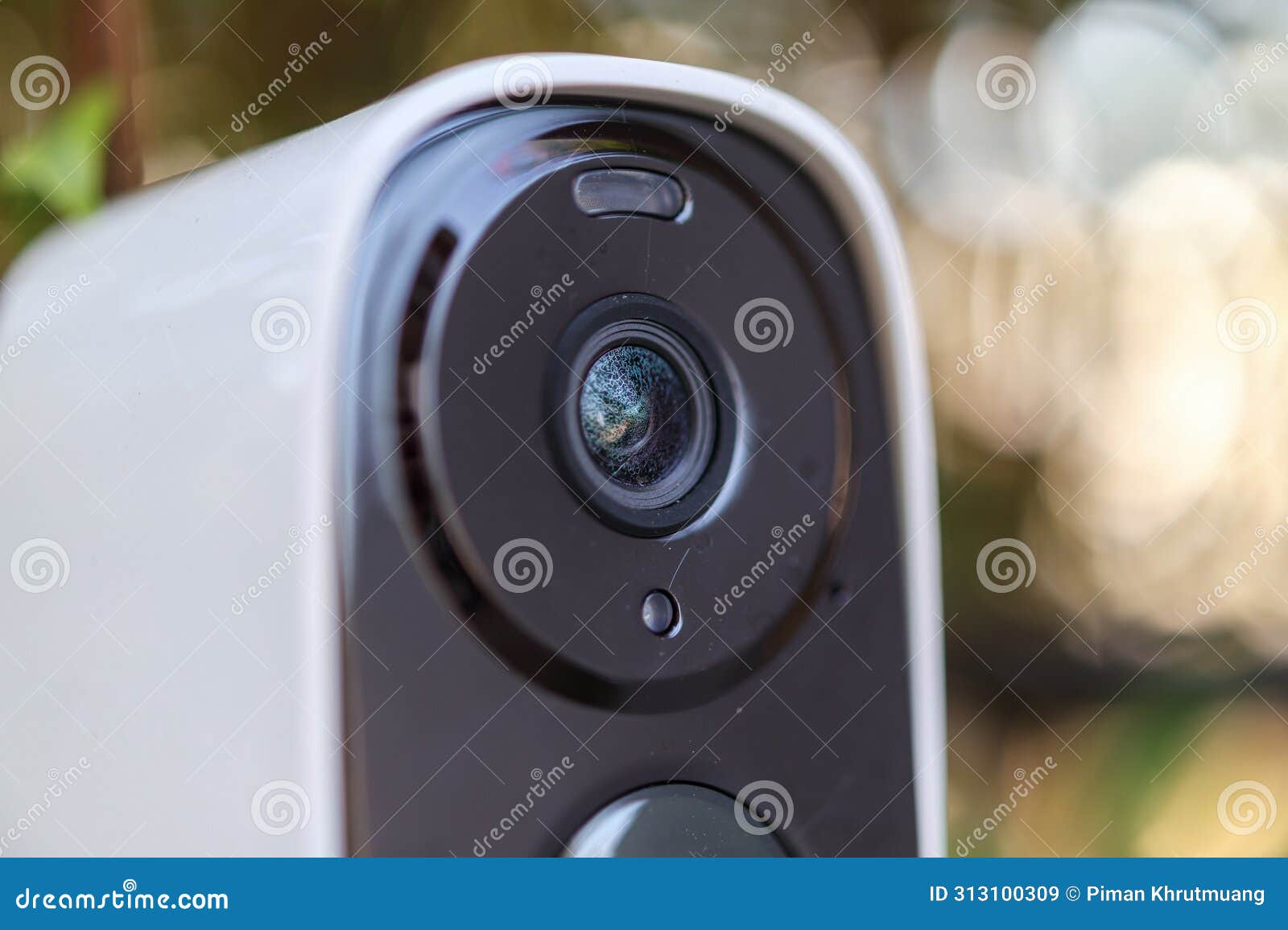 Security IP CCTV Camera Using Solar Energy Install on the Tree Stock ...