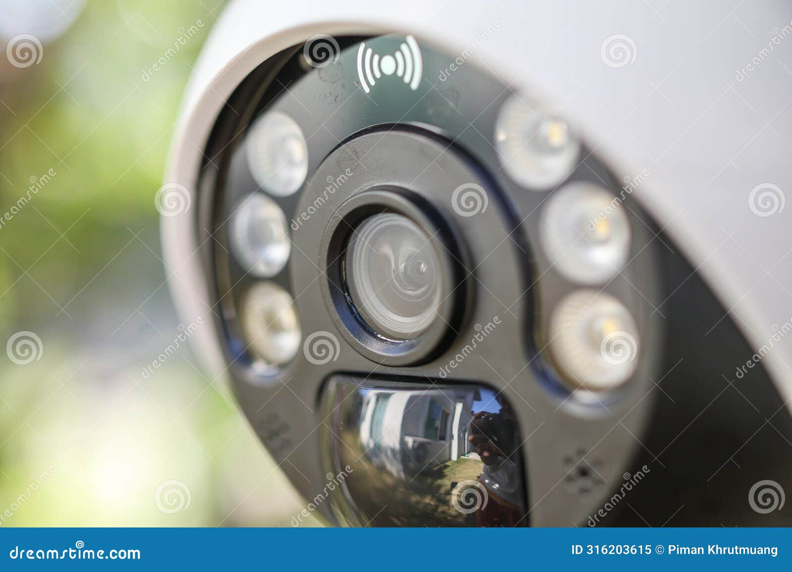 Security IP CCTV Camera Using Solar Energy Install on the Tree Stock ...