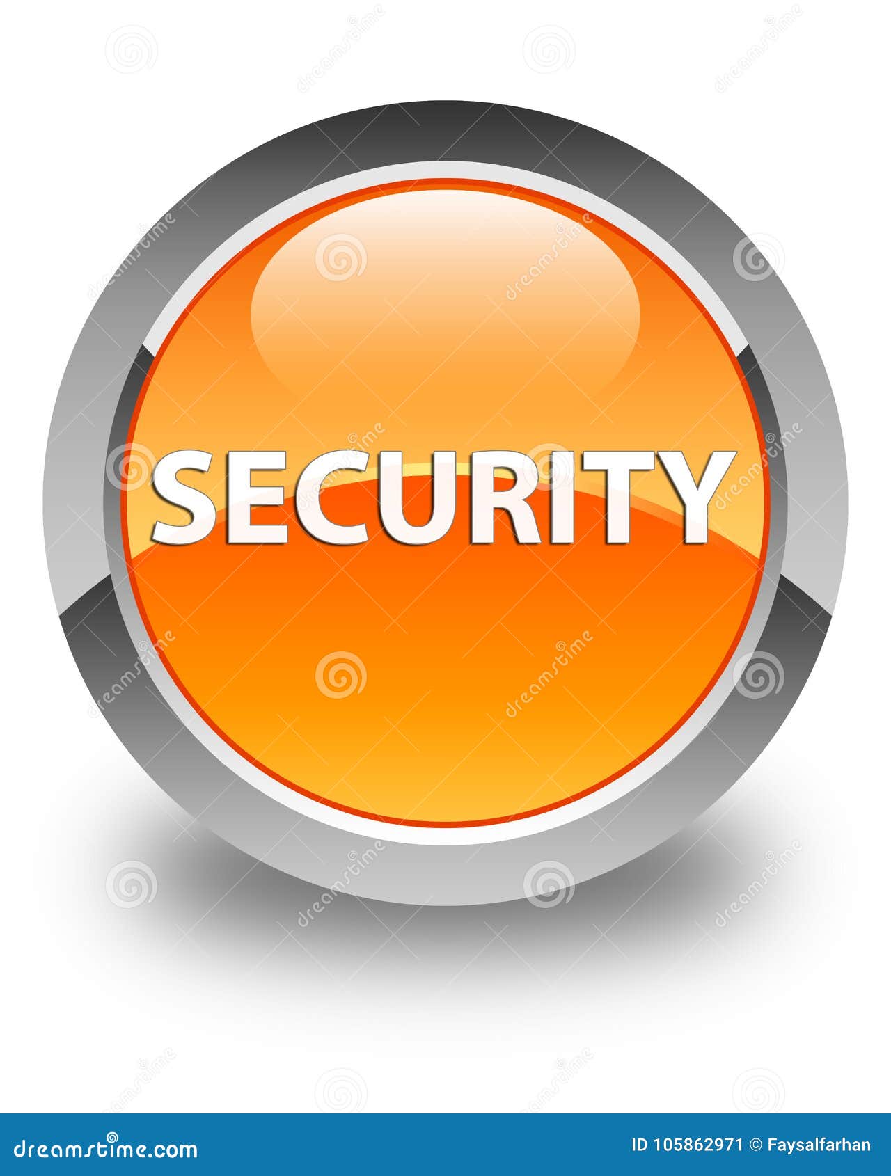 Security Glossy Orange Round Button Stock Illustration - Illustration ...