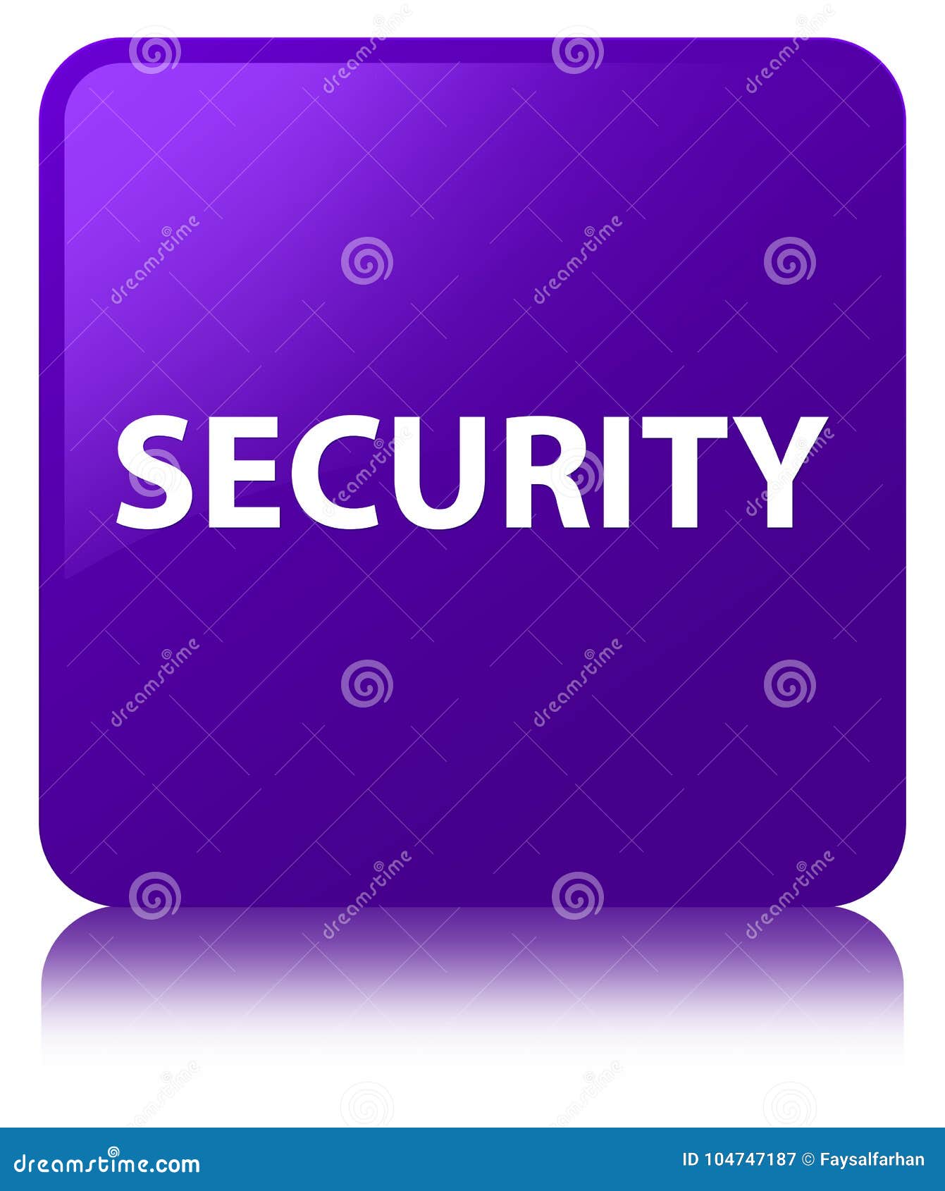 Security Purple Square Button Stock Illustration - Illustration of word ...