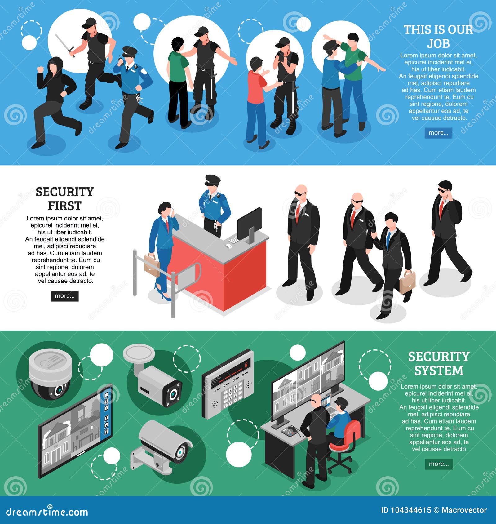 Security Isometric Banners stock vector. Illustration of element ...