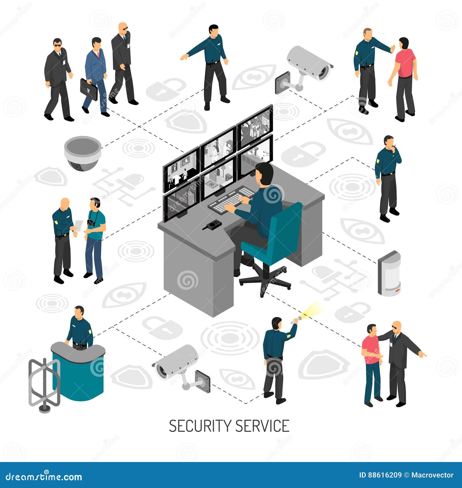 Security Isometric Infographics Stock Vector - Illustration of ...