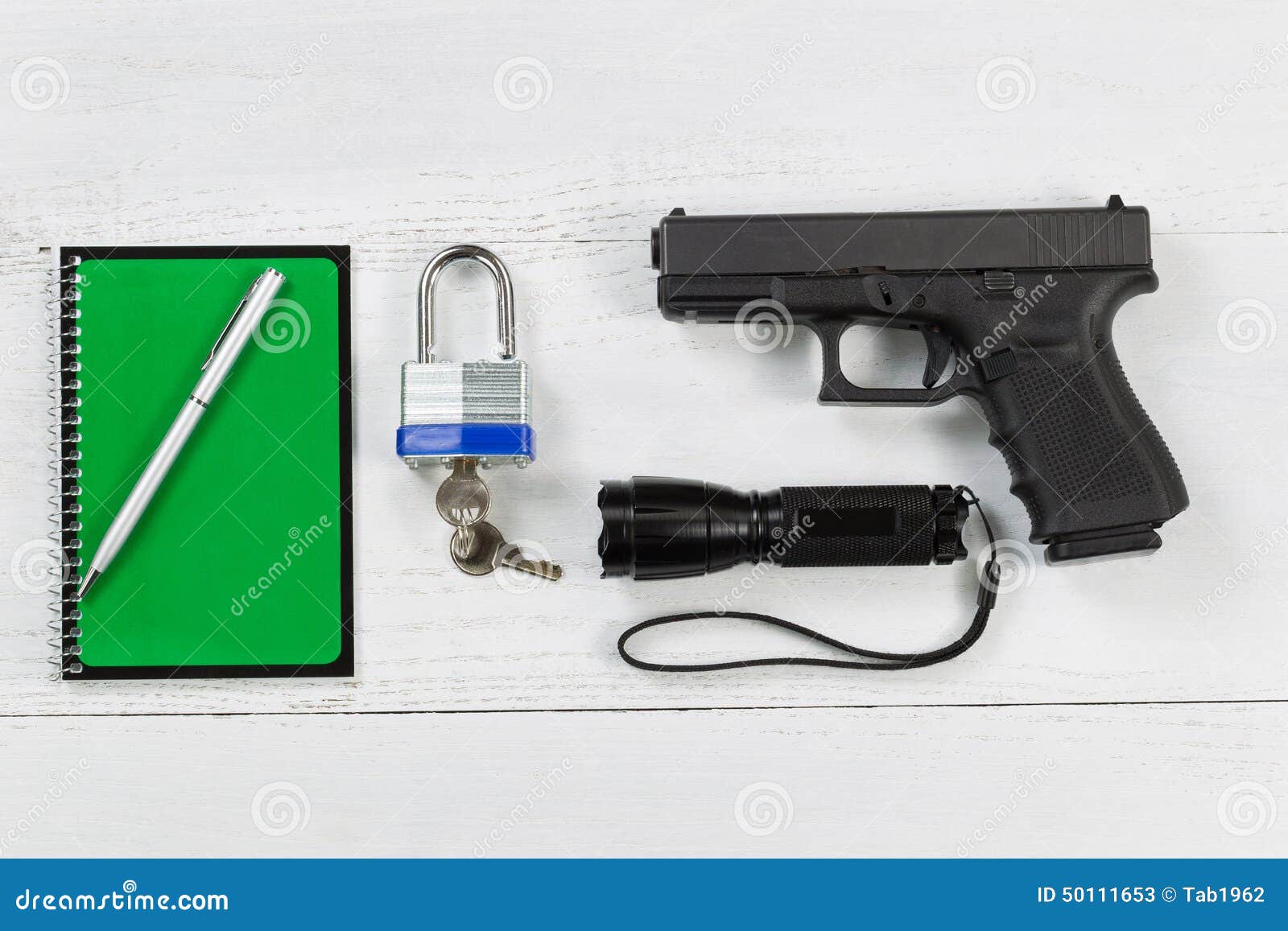 Security Items Placed on Desktop Stock Image - Image of view, paper ...