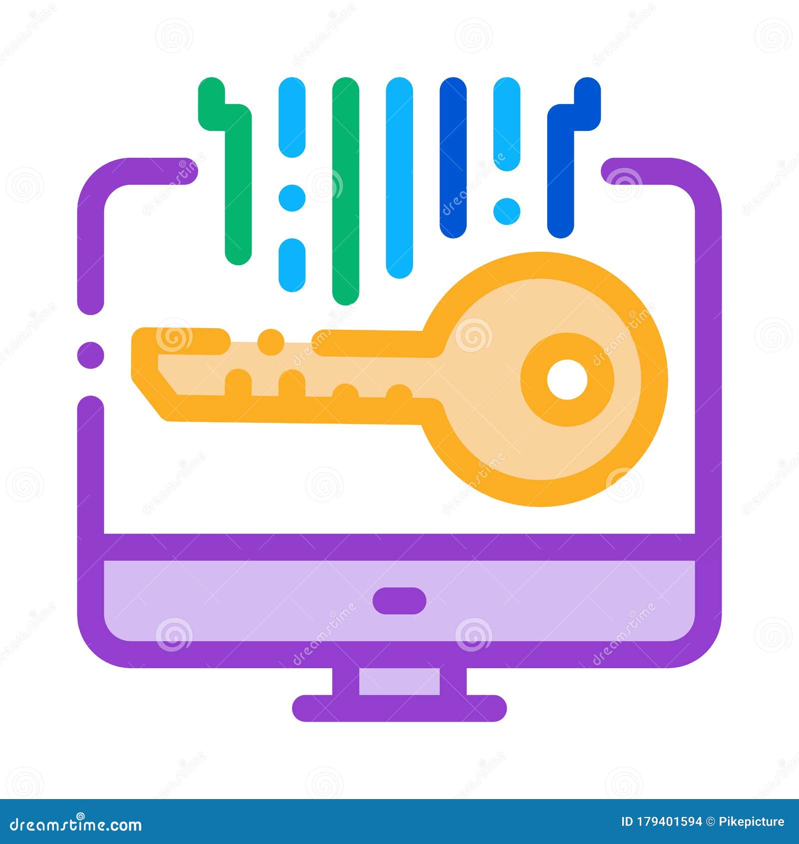 Security Key Icon Vector Outline Illustration Stock Vector ...