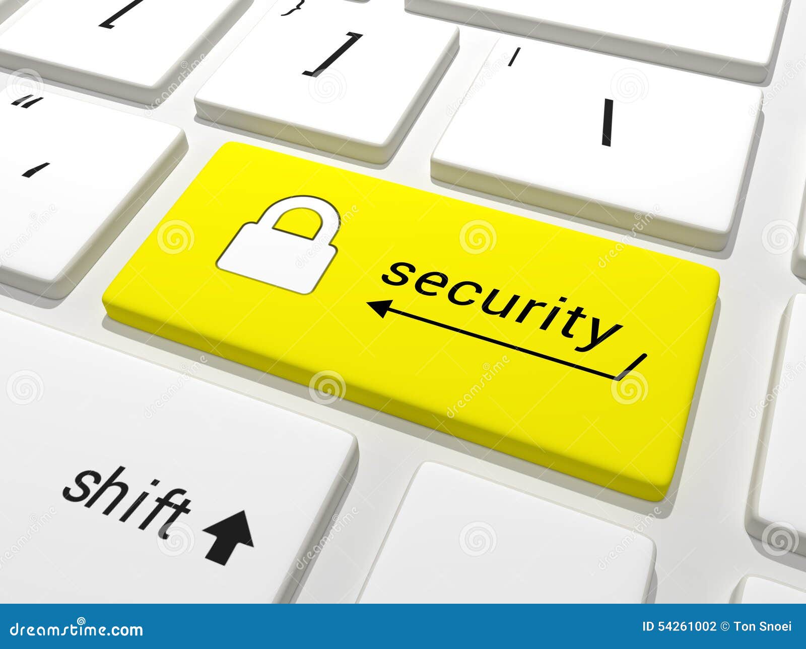 Security key on a keyboard stock illustration. Illustration of ...
