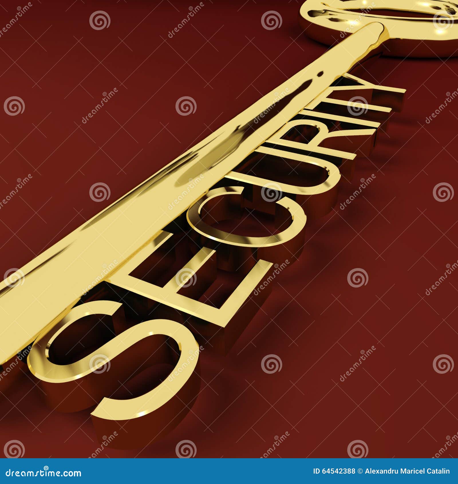 Security Key Representing Safety and Protection Stock Illustration ...