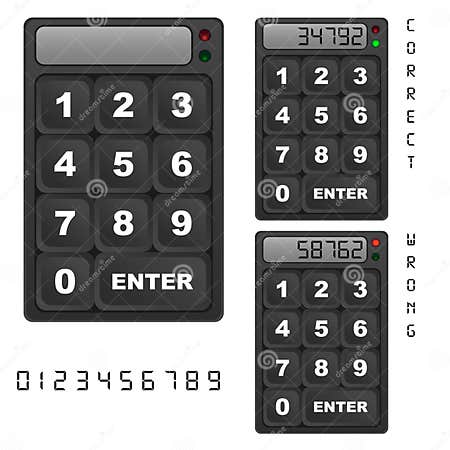Security Keypad Control Panel Stock Vector - Illustration of buttons ...