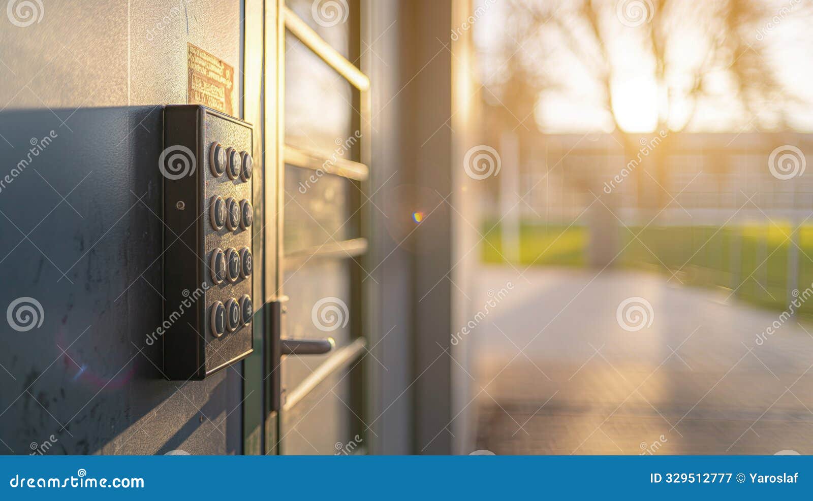 Modern Security Keypad on Building Entrance in Sunlight, Keypad Access ...