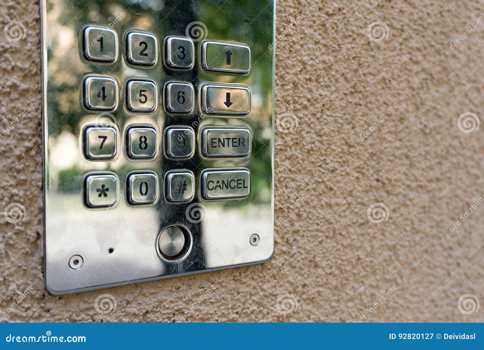 Security Keypad on the Wall Stock Image - Image of security, keys: 92820127