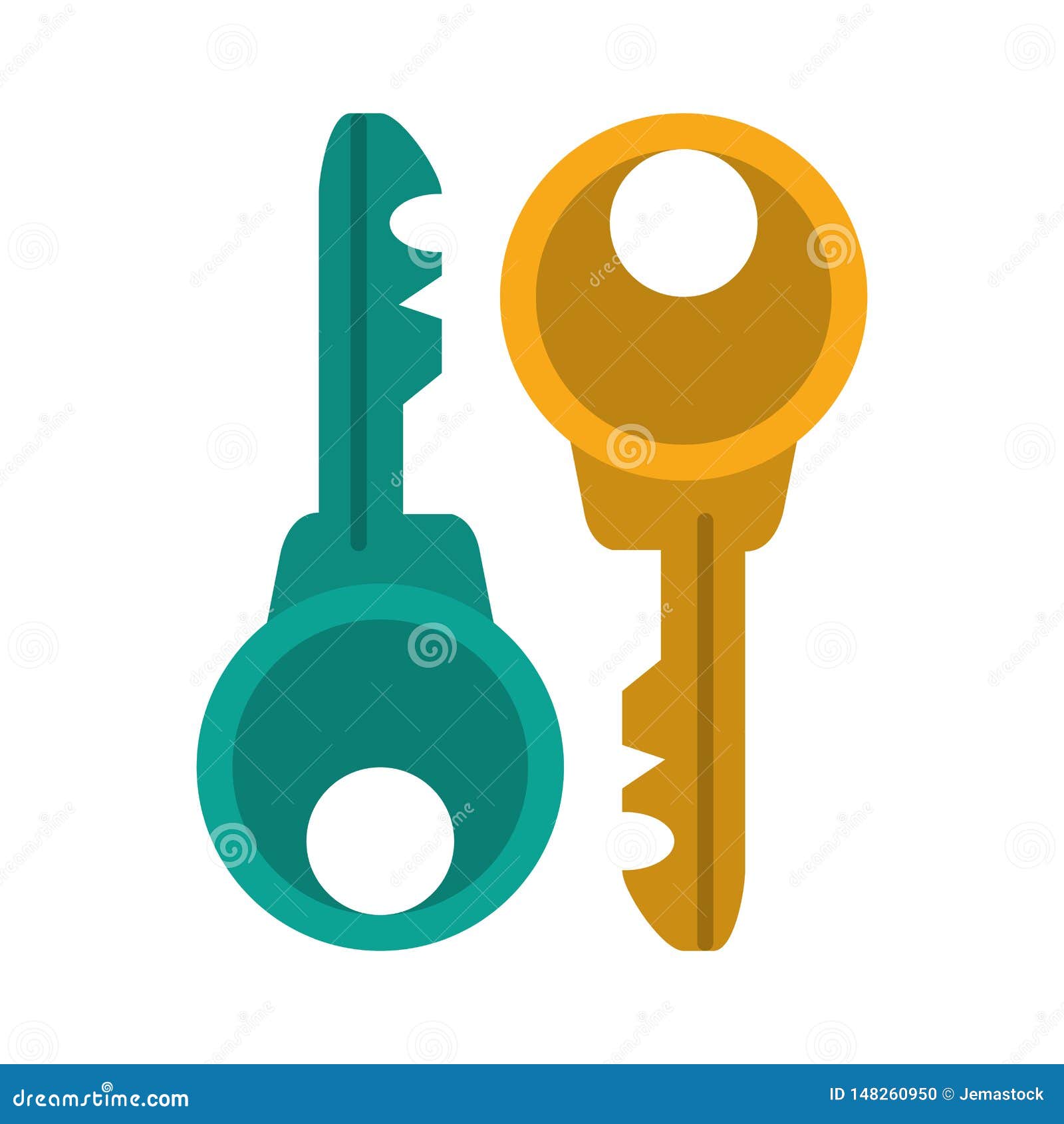 Security Keys Symbol Isolated Vector Illustration Stock Vector ...