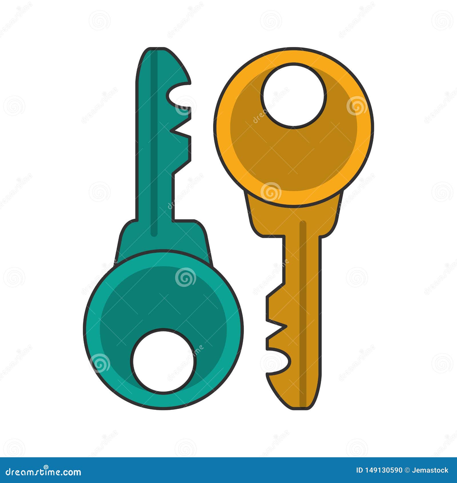 Security Keys Symbol Isolated Stock Vector - Illustration of closeup ...