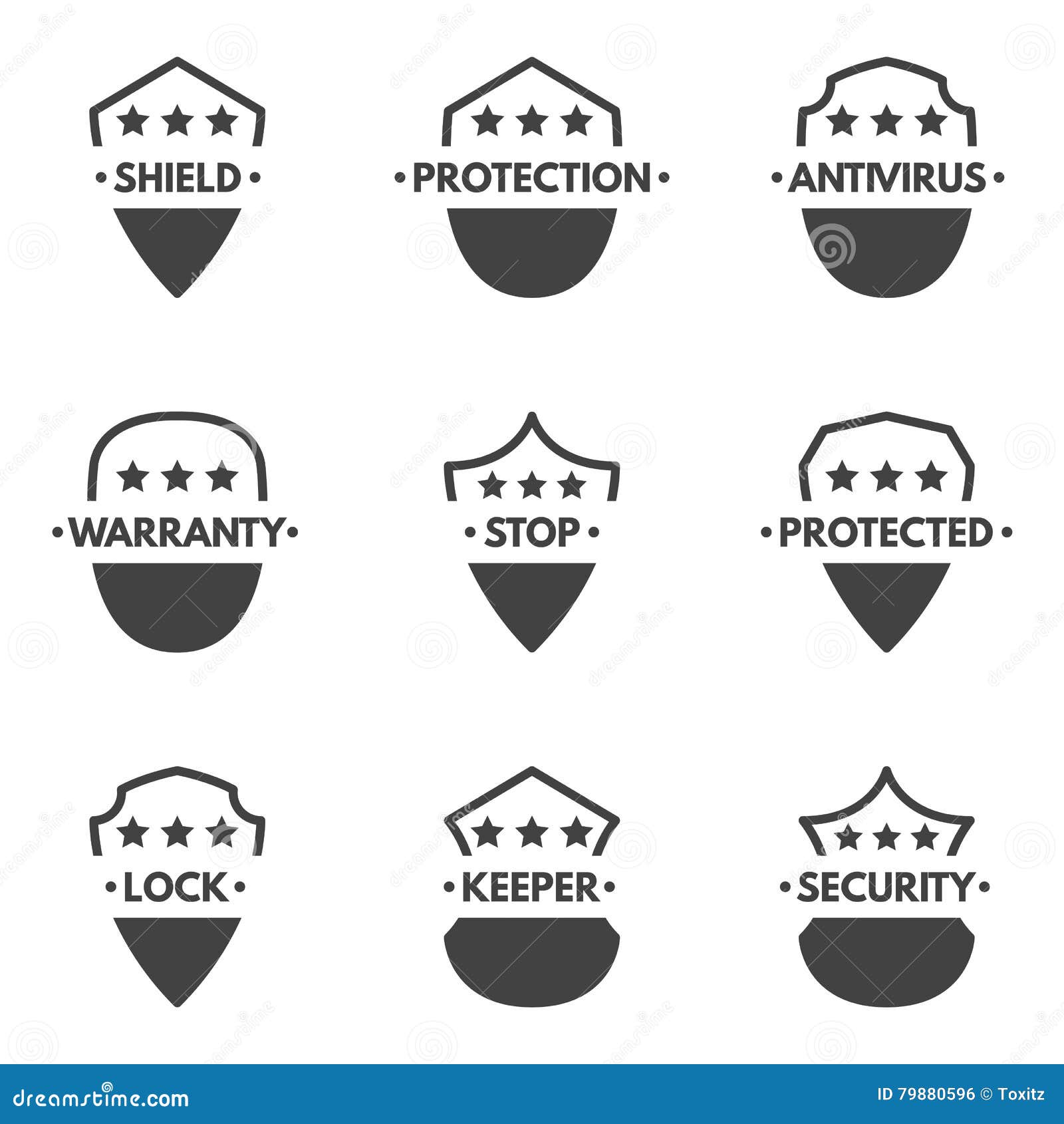 Security Labels Black Color with Text Stock Vector - Illustration of ...