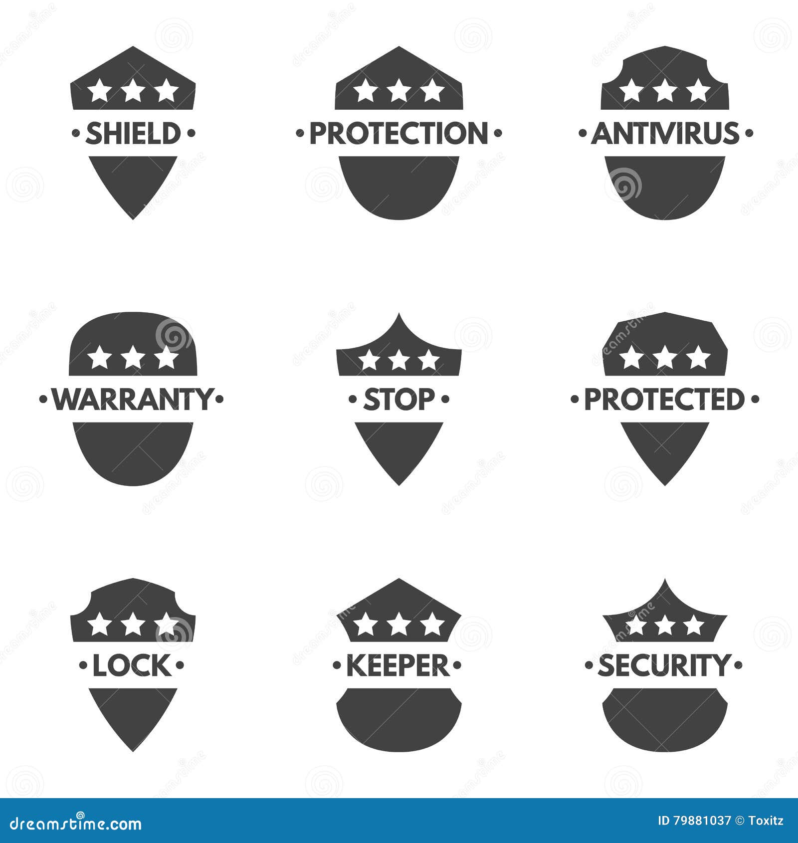 Security Labels Black Color with Text Stock Vector - Illustration of ...