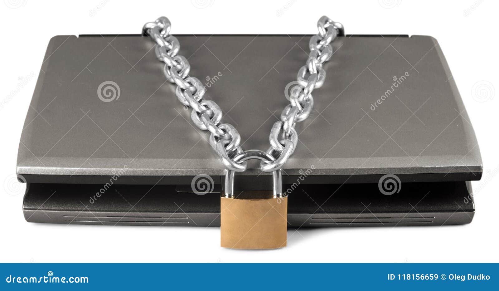 Padlock and Chain on a Laptop Stock Image - Image of safety, laptop ...