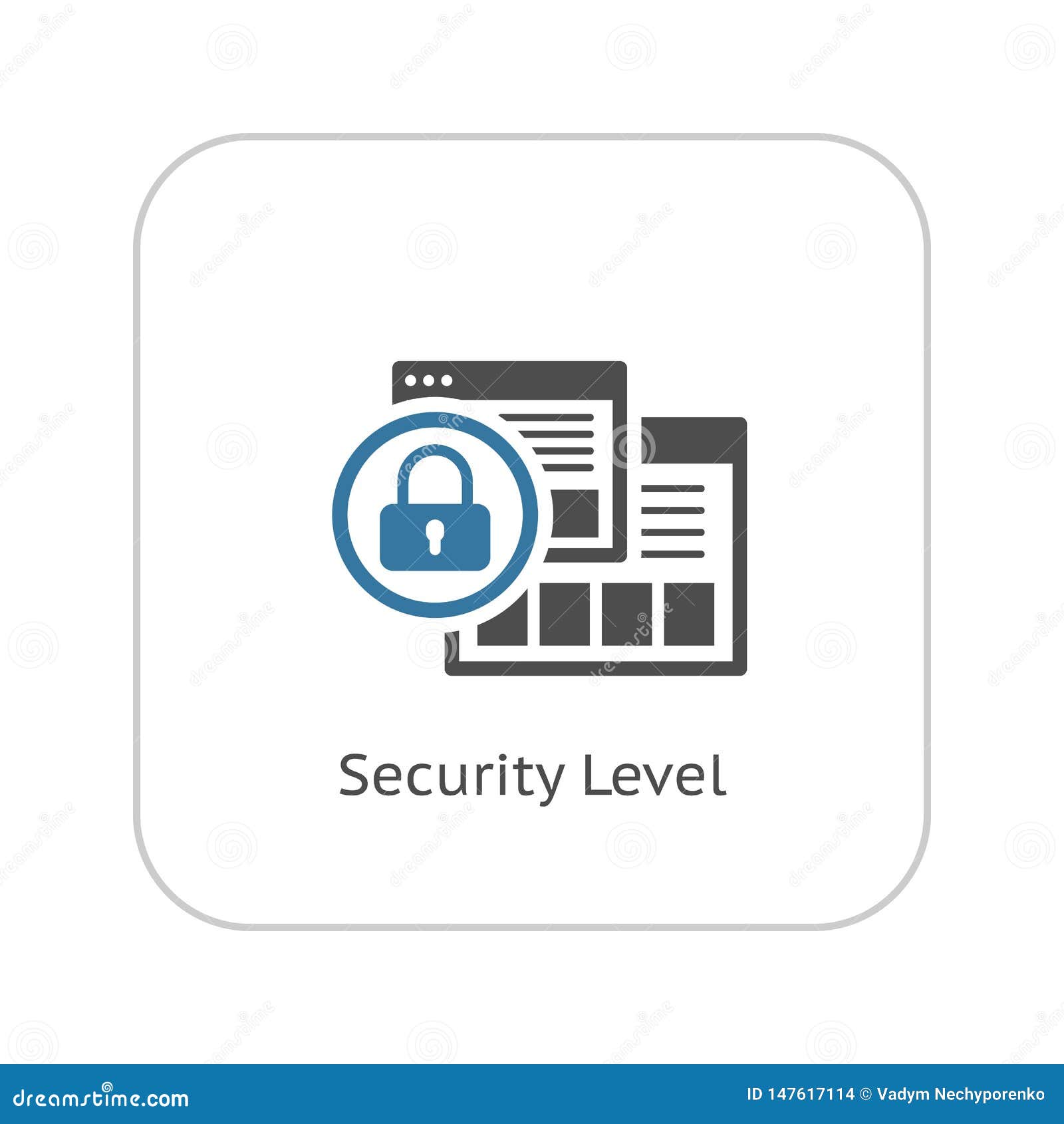 Security Level Icon. Flat Design Stock Illustration - Illustration of ...