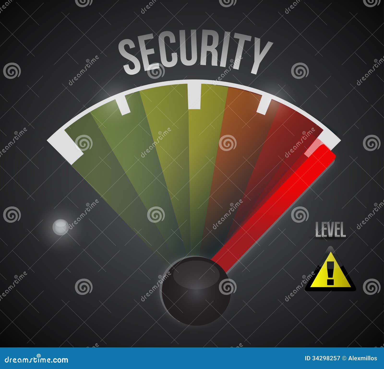 Security Level Measure Meter from Low To High Stock Illustration ...
