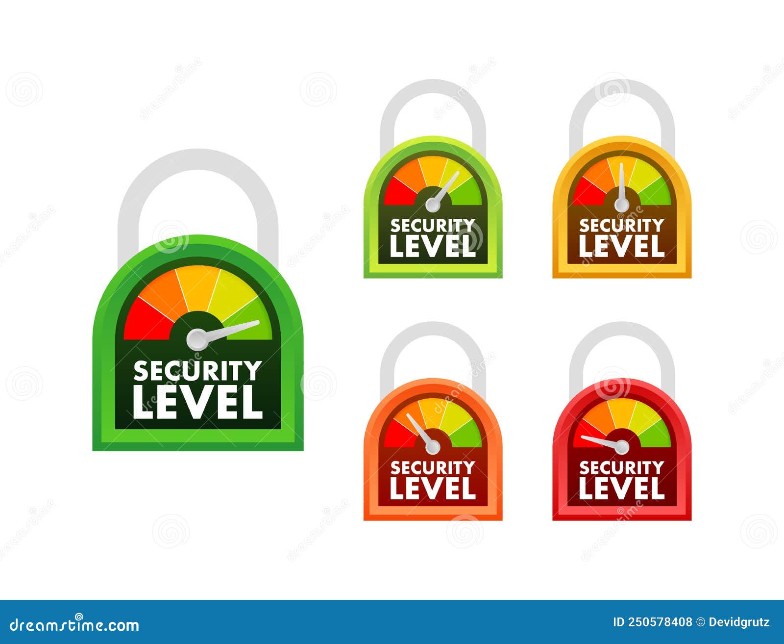 Security Level Speedometer. Cyber Safety Concept. Internet Network ...
