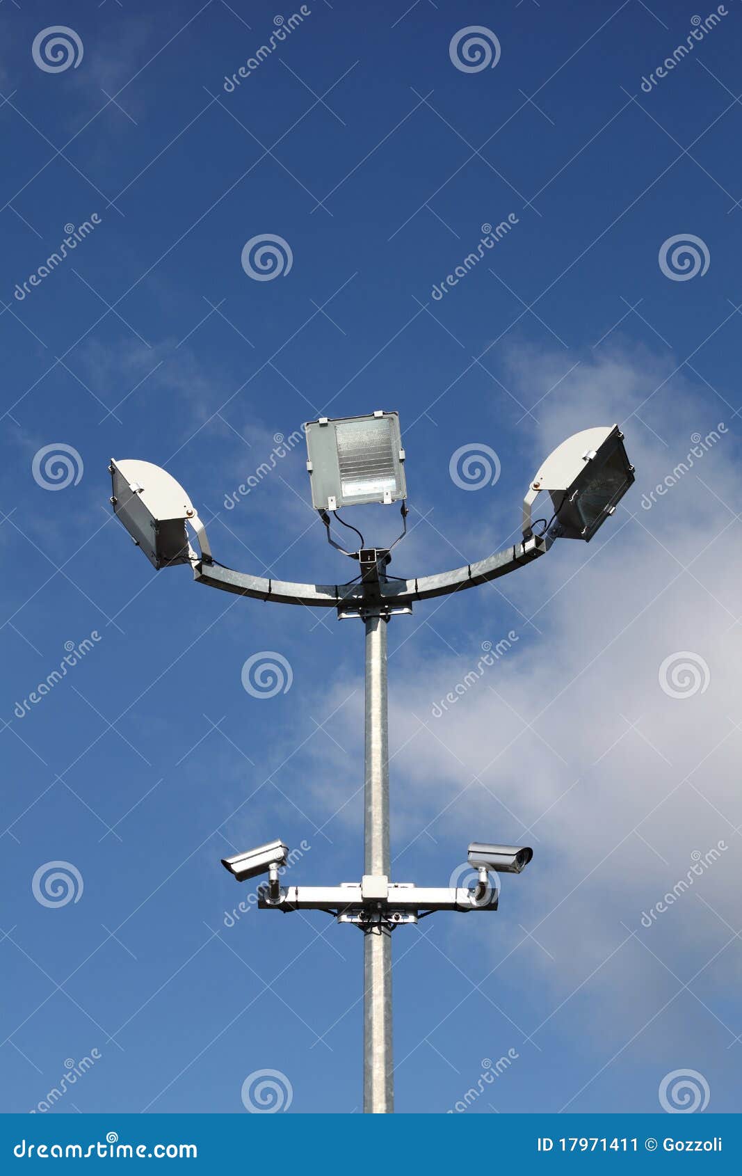 Security Lights and Surveillance Cameras Stock Image - Image of ...
