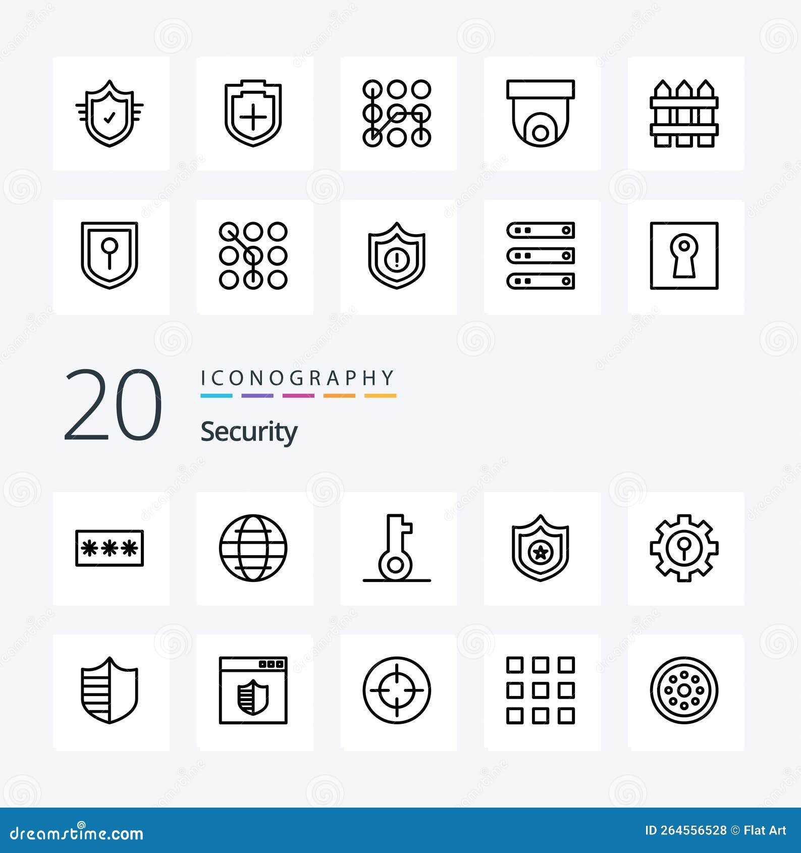 20 Security Line Icon Pack Like Lock Shield World Sheriff Security ...