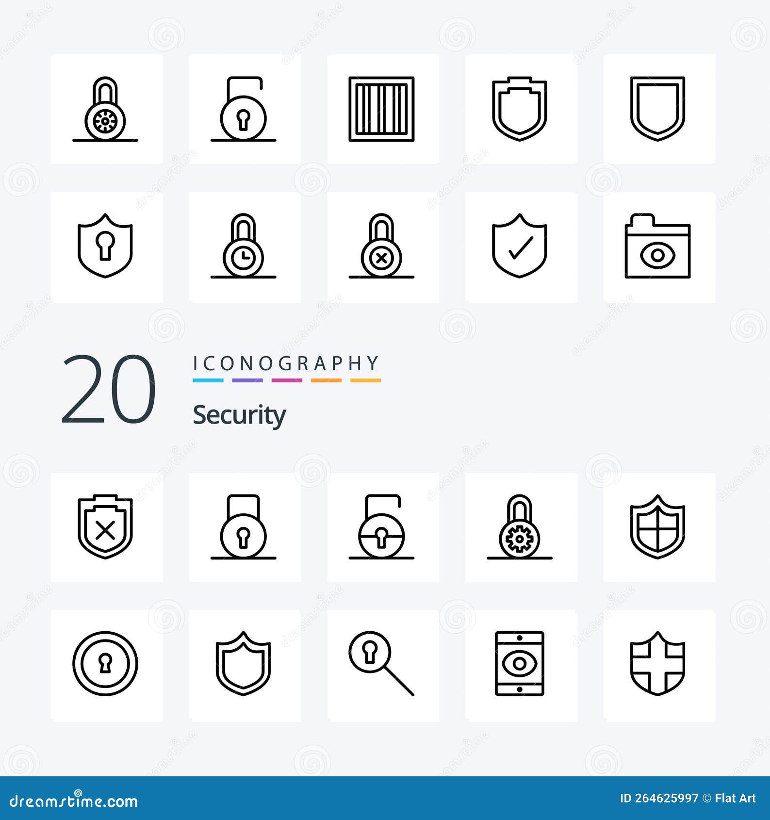 20 Security Line Icon Pack Like Private Security Protect Firewall ...