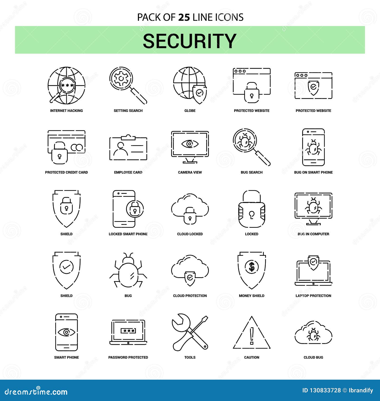Security Line Icon Set - 25 Dashed Outline Style Stock Vector ... Security Line Icon Set - 25 Dashed Outline Style Stock Vector ...