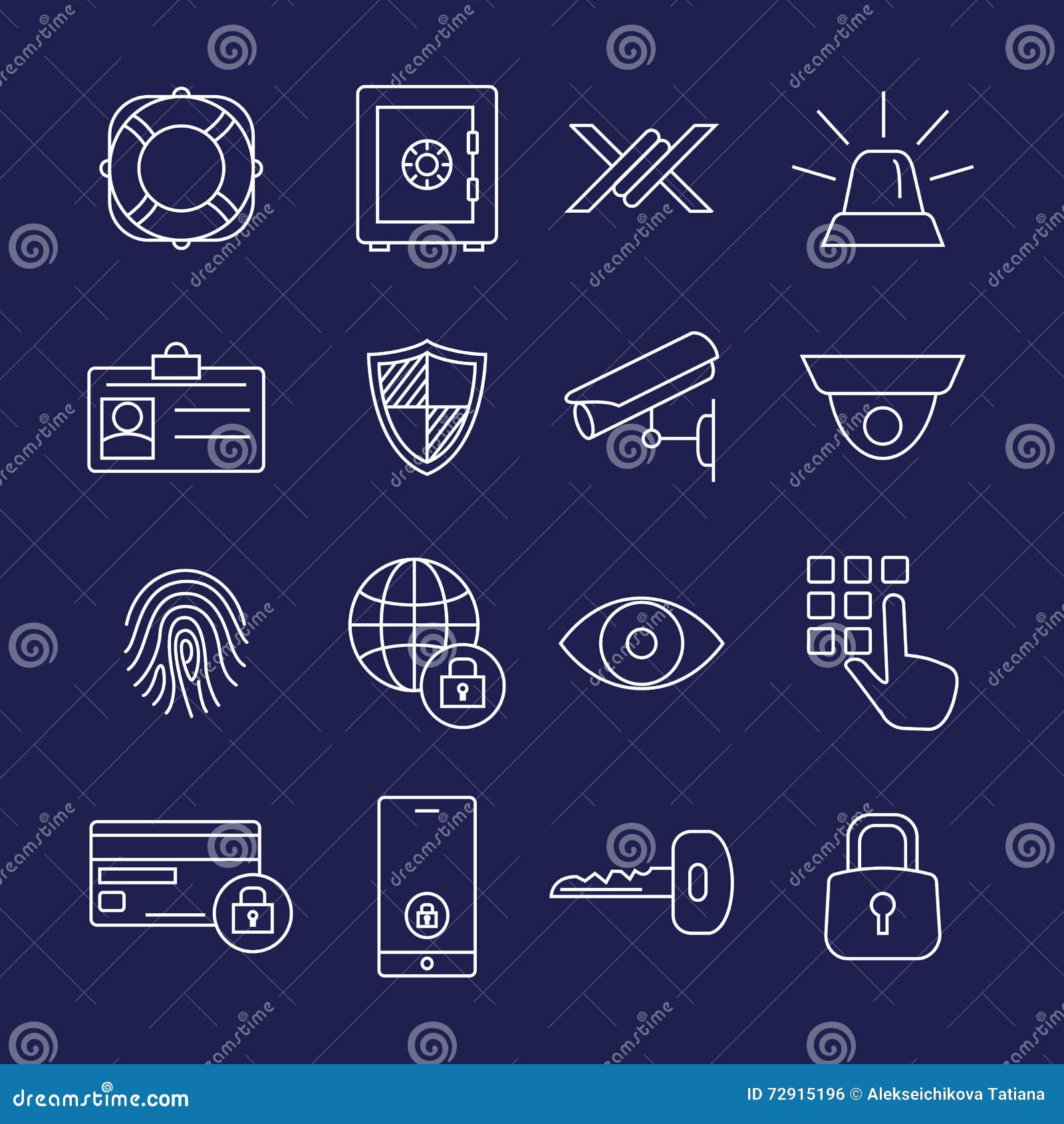 Security line icons stock vector. Illustration of defense - 72915196