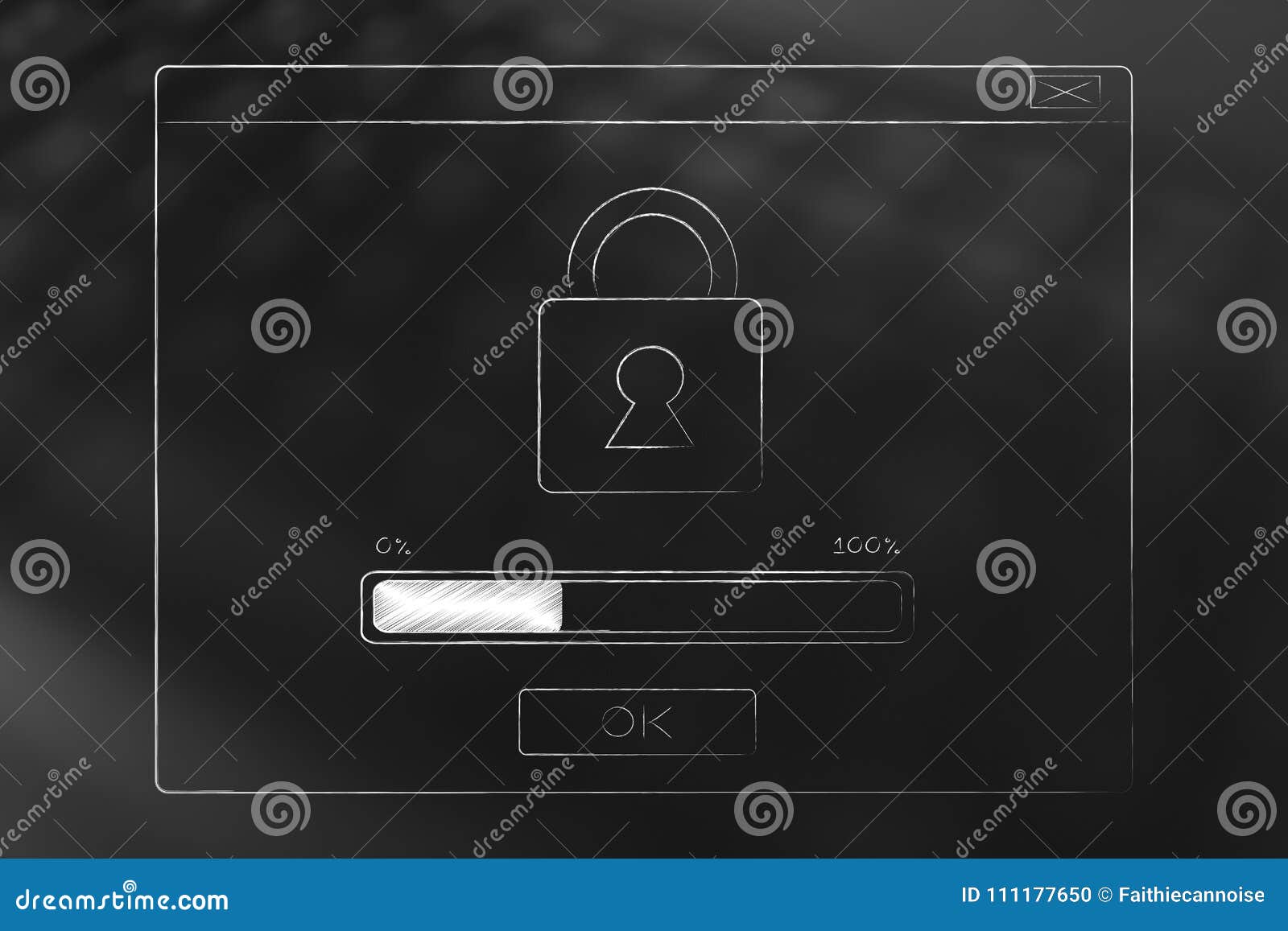 Security Loading Pop Up Message With Lock And Progress Bar Stock Illustration Illustration Of