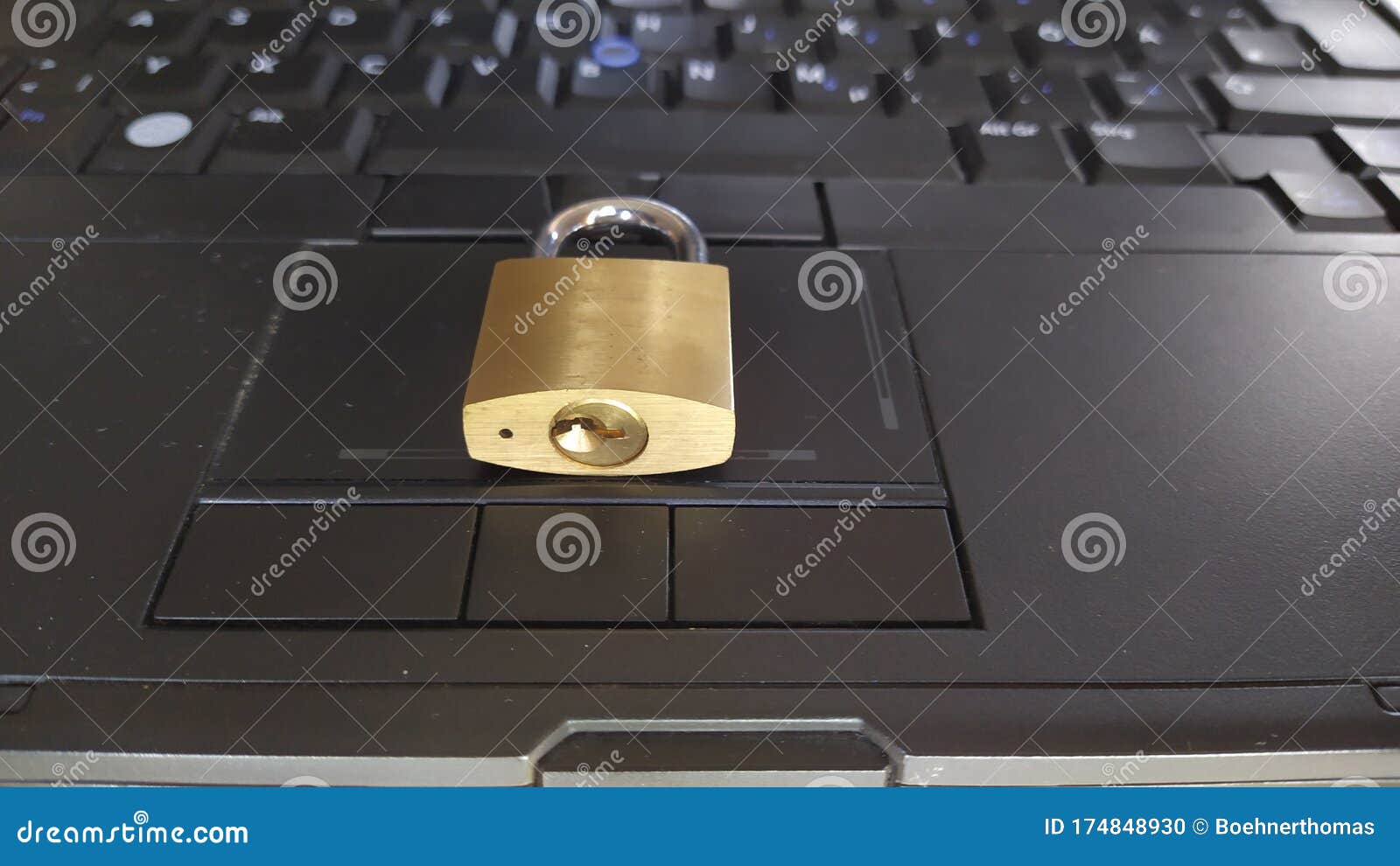 Security Lock on Black Computer Keyboard Stock Photo - Image of ...